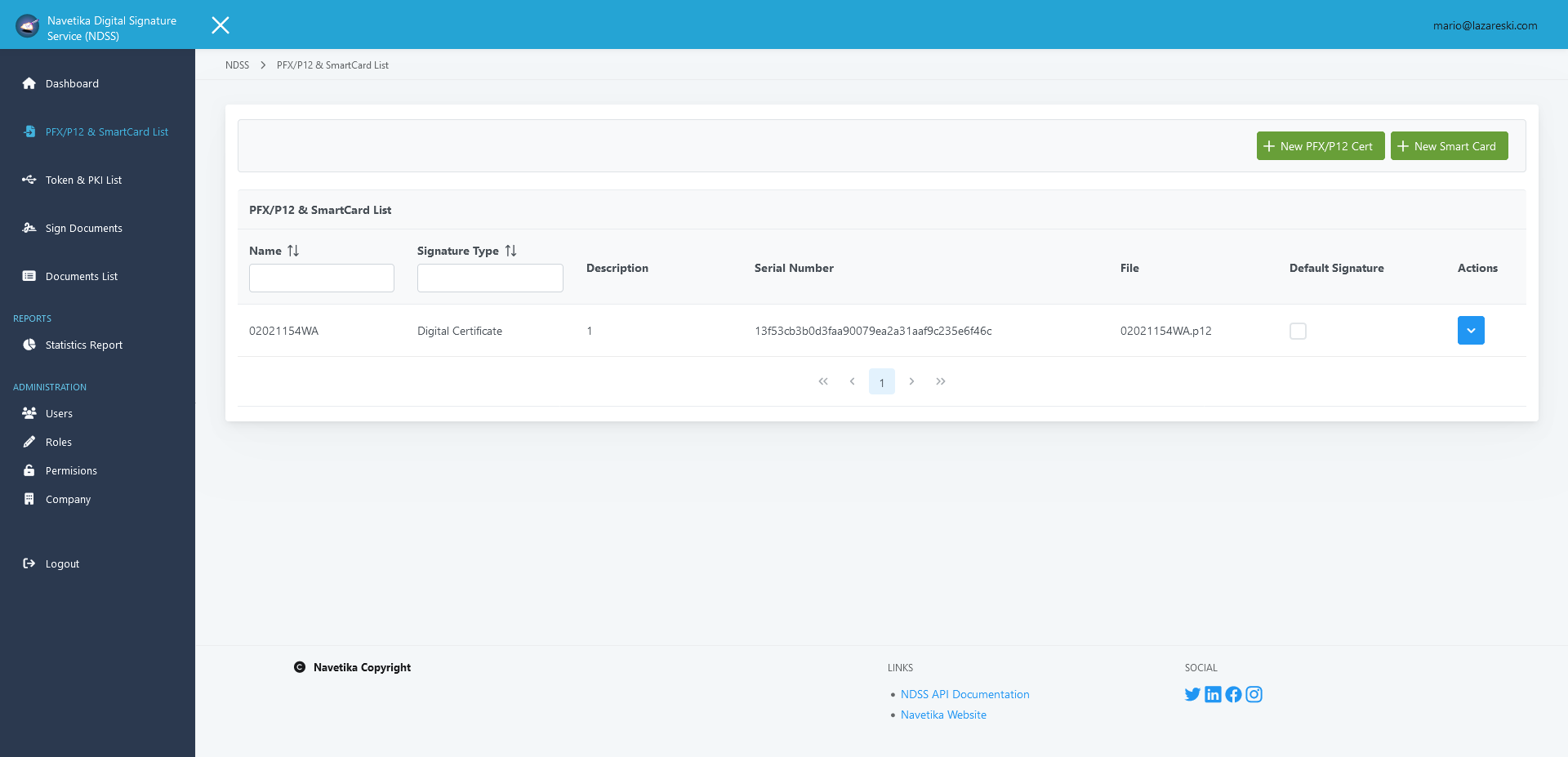 Digital Signature Service - Navetika